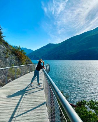 The cycle-pedestrian path of Limone sul Garda.
